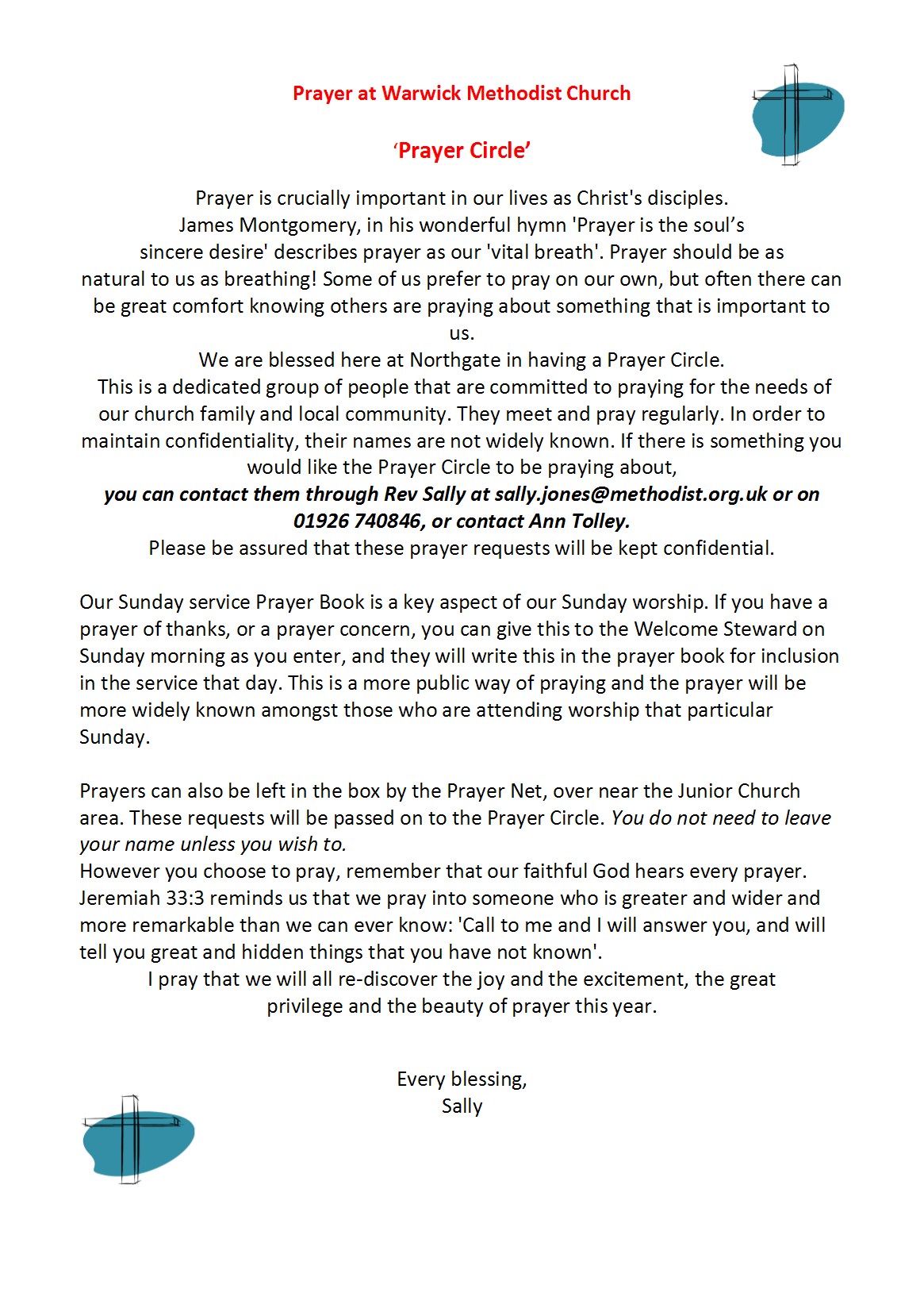 Services | Warwick Methodist Church